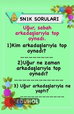 5N1K Soruları · Eduhol - Etkinlik İndir Oyun Oyna Test Çöz Video İzle