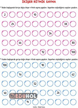 İkişer Ritmik Sayma · Eduhol - Etkinlik İndir Oyun Oyna Test Çöz Video İzle