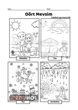 Dört Mevsim Boyama Kağıdı · Eduhol - Etkinlik İndir Oyun Oyna Test Çöz ...