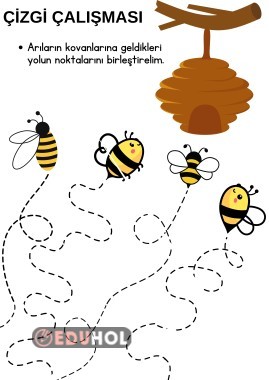 Arı Çizgi Çalışması · Eduhol - Etkinlik İndir Oyun Oyna Test Çöz Video İzle