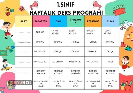 1.Sınıf Ders Programı 2025-202... · Eduhol - Etkinlik İndir Oyun Oyna ...