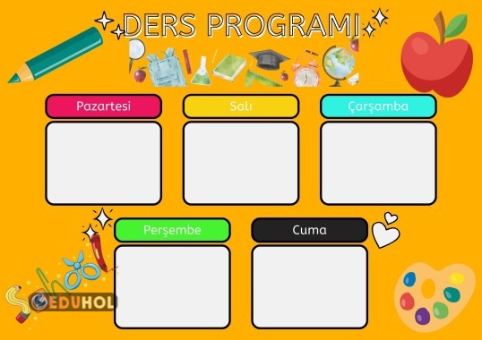 Ders Programı · Eduhol - Etkinlik İndir Oyun Oyna Test Çöz Video İzle