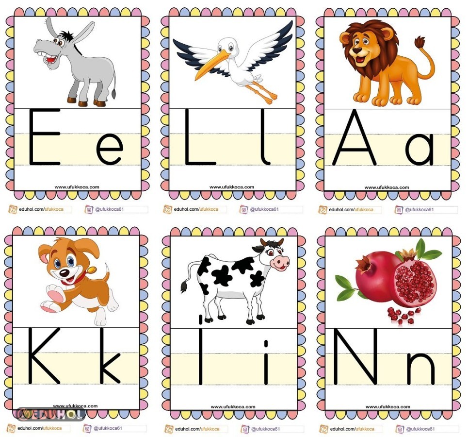 1.Sınıf Elakin Harf Kartları 1... | Eduhol - Ders Videoları İzle Online ...