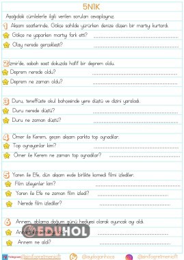 5N1K · Eduhol - Etkinlik İndir Oyun Oyna Test Çöz Video İzle