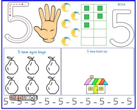 5 Rakamı · Eduhol - Etkinlik İndir Oyun Oyna Test Çöz Video İzle