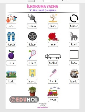 'R' Sesi Harf Çalışması · Eduhol - Etkinlik İndir Oyun Oyna Test Çöz ...
