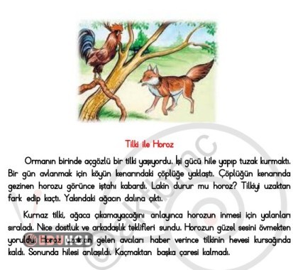 Tilki İle Horoz · Eduhol - Etkinlik İndir Oyun Oyna Test Çöz Video İzle