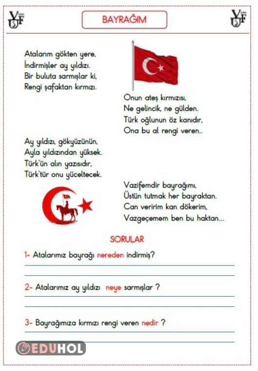 Bayrağım Şiiri - Okuma Anlama... | Eduhol - Ders Videoları İzle Online ... Bayrağım Şiiri - Okuma Anlama... | Eduhol - Ders Videoları İzle Online ...