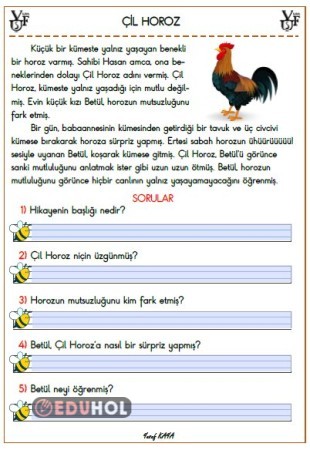 Çil Horoz- Etkileşimli Okuma A... · Eduhol - Etkinlik İndir Oyun Oyna ...