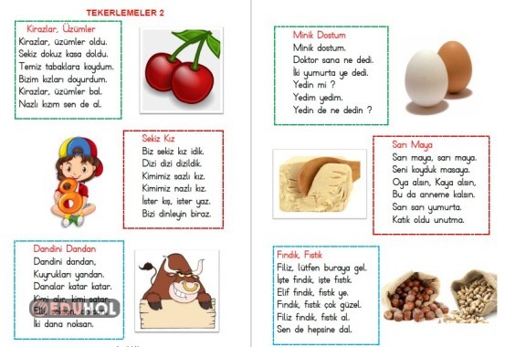 Tekerlemeler 2 · Eduhol - Etkinlik İndir Oyun Oyna Test Çöz Video İzle