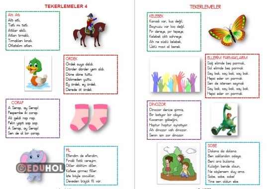 Tekerlemeler 4 · Eduhol - Etkinlik İndir Oyun Oyna Test Çöz Video İzle