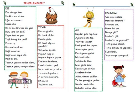 Tekerlemeler 7 · Eduhol - Etkinlik İndir Oyun Oyna Test Çöz Video İzle