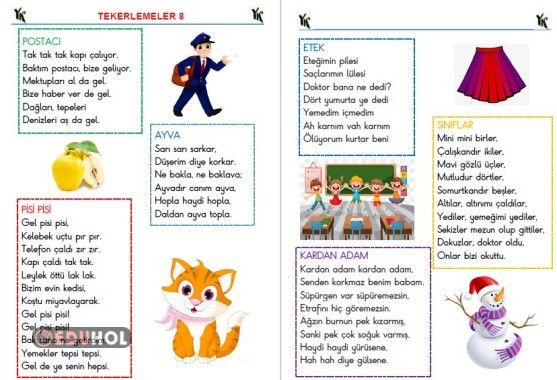 Tekerlemeler 8 · Eduhol - Etkinlik İndir Oyun Oyna Test Çöz Video İzle
