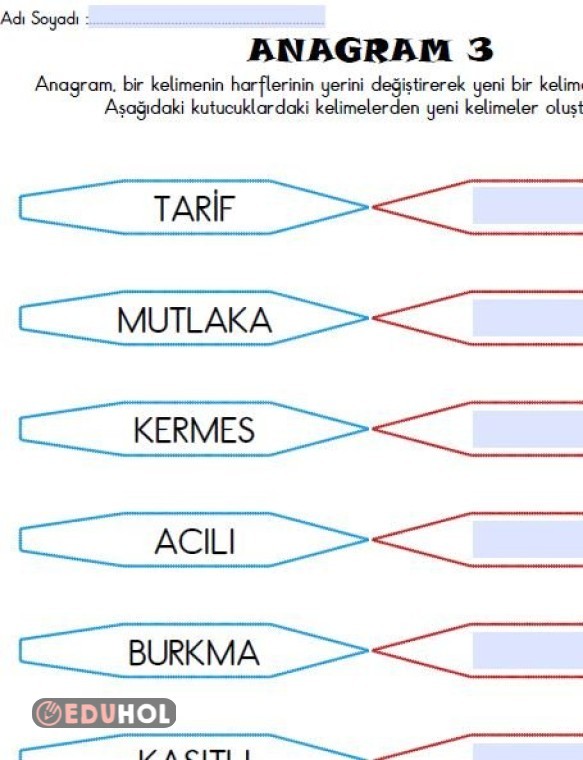 Etkileşimli Anagram Etkinliği ... | Eduhol - Ders Videoları İzle Online ...