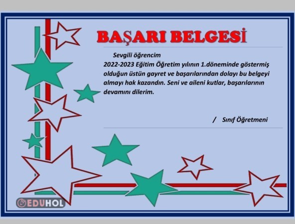 Başarı Belgesi · Eduhol - Etkinlik İndir Oyun Oyna Test Çöz Video İzle