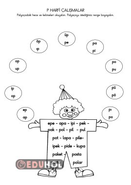 P Harfi Çalışmalar · Eduhol - Etkinlik İndir Oyun Oyna Test Çöz Video İzle
