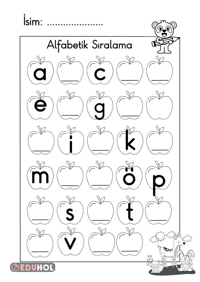 Alfabetik Sıralama Çalışma Kağ... | Eduhol - Ders Videoları İzle Online ...