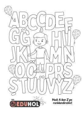 Alfabe Boyama · Eduhol - Etkinlik İndir Oyun Oyna Test Çöz Video İzle