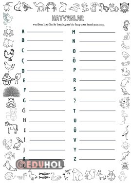 Serbest Etkinlik- Hayvan İsiml... · Eduhol - Etkinlik İndir Oyun Oyna ...