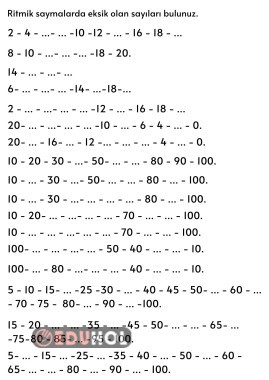Ritmik Sayma · Eduhol - Etkinlik İndir Oyun Oyna Test Çöz Video İzle