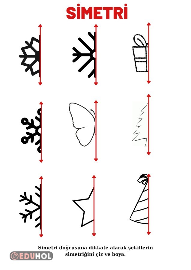 Simetri Çizme Ve Boyama (Yılba... | Eduhol - Ders Videoları İzle Online ...