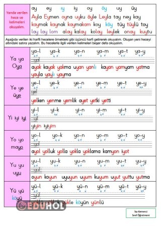 Y Harfi Kapalı Hece Oluşturma ... · Eduhol - Etkinlik İndir Oyun Oyna ...