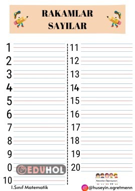 Rakamlar Ve Sayılar · Eduhol - Etkinlik İndir Oyun Oyna Test Çöz Video İzle