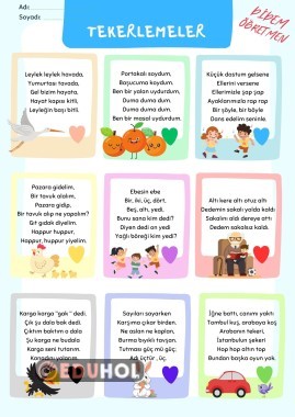 Tekerlemeler · Eduhol - Etkinlik İndir Oyun Oyna Test Çöz Video İzle