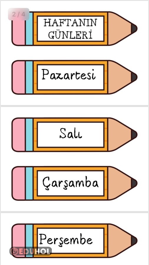 Haftanın Günleri Pano | Eduhol - Ders Videoları İzle Online Test Çöz ...