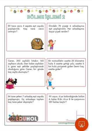 Bölme İşlemi Problemleri 2... · Eduhol - Etkinlik İndir Oyun Oyna Test ...