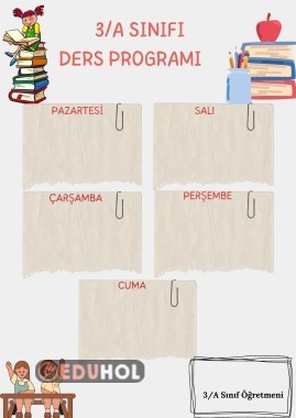 Ders Programı · Eduhol - Etkinlik İndir Oyun Oyna Test Çöz Video İzle