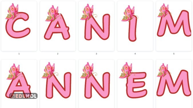 Canım Annem Pano Harfleri · Eduhol - Etkinlik İndir Oyun Oyna Test Çöz ...