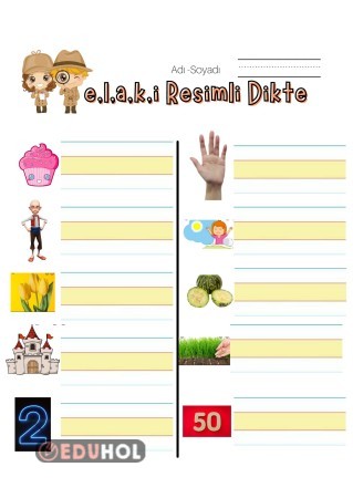 Elaki Resimli Dikte · Eduhol - Etkinlik İndir Oyun Oyna Test Çöz Video İzle