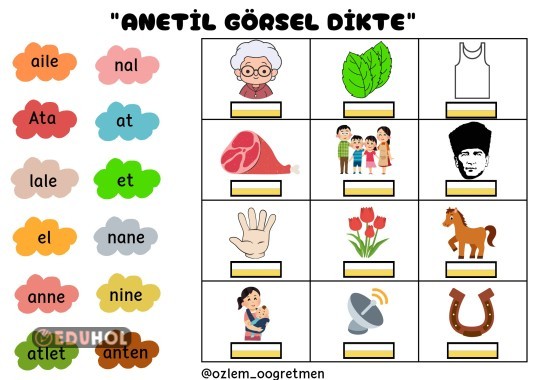 'Anetil' Görsel Dikte Çalışmas... · Eduhol - Etkinlik İndir Oyun Oyna ...