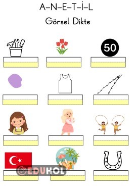 Anetil Görsel Dikte · Eduhol - Etkinlik İndir Oyun Oyna Test Çöz Video İzle
