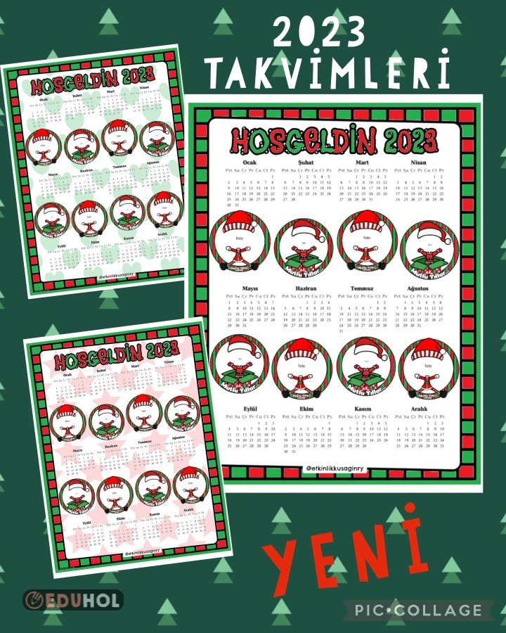 2023 Fotoğraf Eklemeli Takvim ... | Eduhol - Ders Videoları İzle Online ...