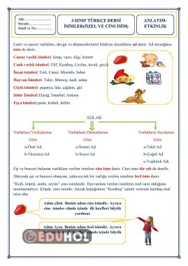 3.Sınıf Türkçe İsimler-Özel,Ci... · Eduhol - Etkinlik İndir Oyun Oyna ...