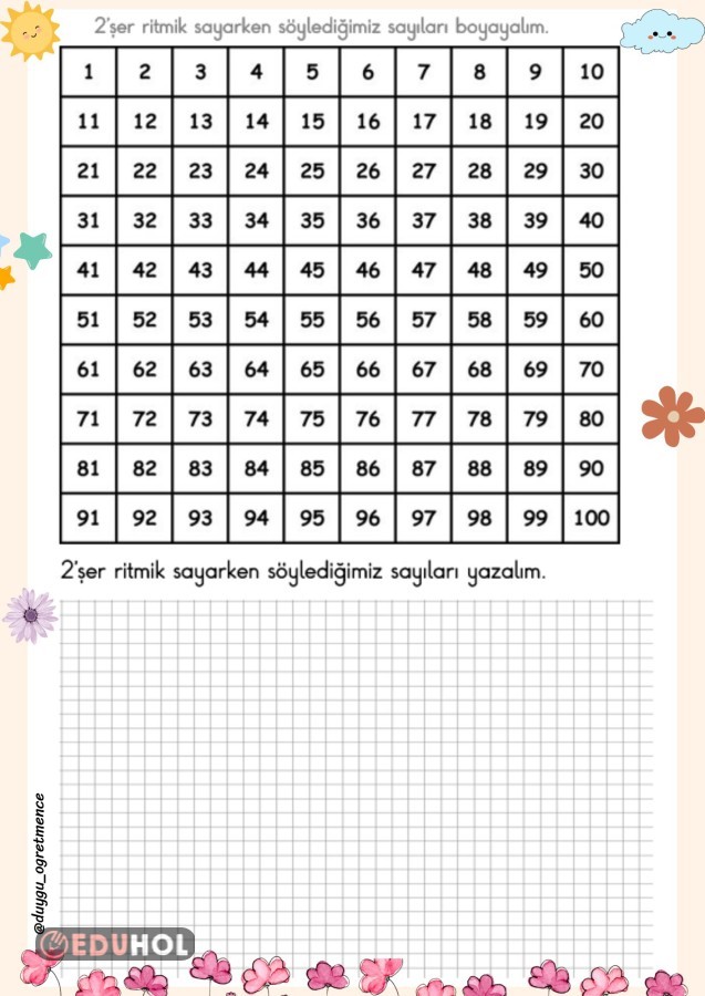 2'Şer Ritmik Sayma Etkinliği | Eduhol - Ders Videoları İzle Online Test ...