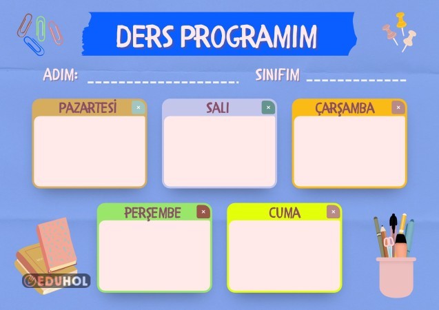 Ders Programı · Eduhol - Etkinlik İndir Oyun Oyna Test Çöz Video İzle