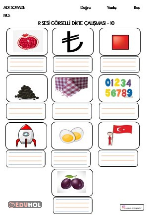Görselli Dikte Çalışması-10 (R... | Eduhol - Ders Videoları İzle Online ...