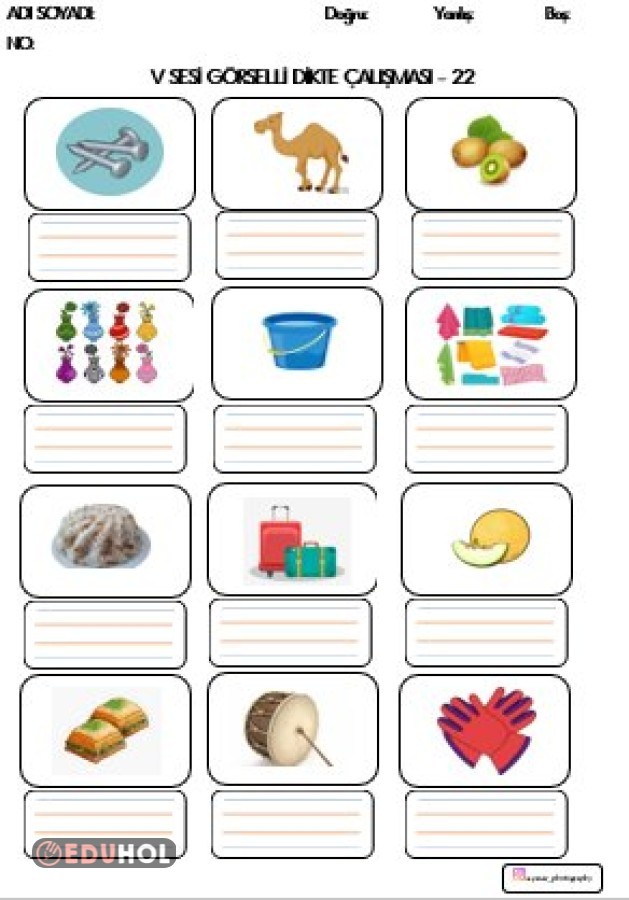 Görselli Dikte Çalışması-22 (V... | Eduhol - Ders Videoları İzle Online ...