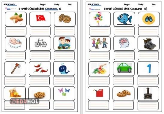B Harfi Görselli Dikte Çalışma... · Eduhol - Etkinlik İndir Oyun Oyna ...