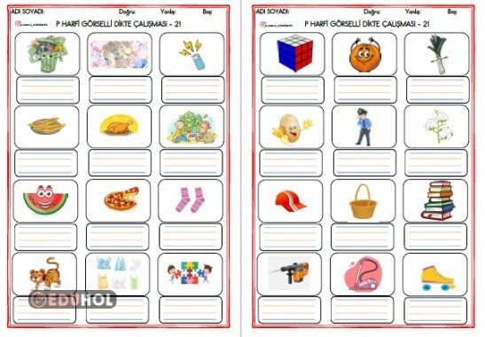 P Harfi Görselli Dikte Çalışma... · Eduhol - Etkinlik İndir Oyun Oyna ...