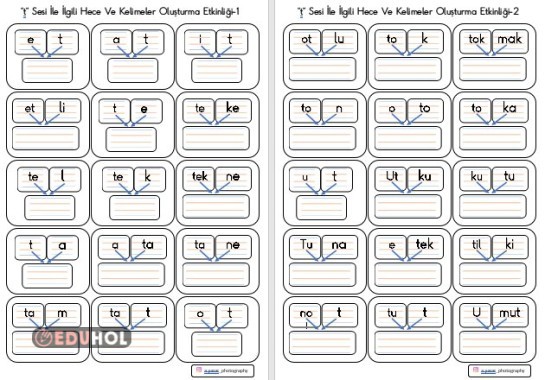'T' Harfi Hece Ve Kelimeleri Ç... · Eduhol - Etkinlik İndir Oyun Oyna ...