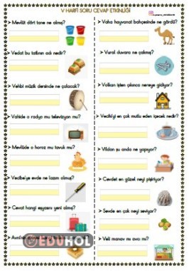 V Sesi - Soru Cevap Dikte Çalı... · Eduhol - Etkinlik İndir Oyun Oyna ...
