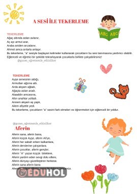 1.Sınıf A Sesi Tekerleme · Eduhol - Etkinlik İndir Oyun Oyna Test Çöz ...