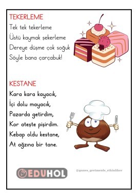 1.Sınıf Tekerleme · Eduhol - Etkinlik İndir Oyun Oyna Test Çöz Video İzle