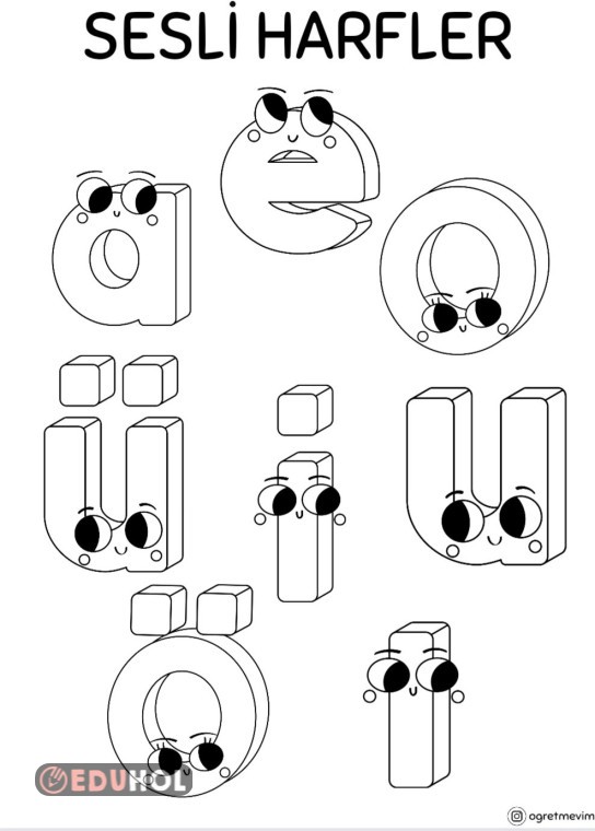 1.Sınıf Sesli Harfler Boyama S... | Eduhol - Ders Videoları İzle Online ...