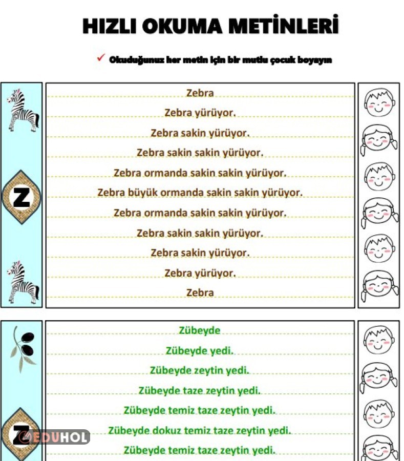 1. Sınıf Hızlı Okuma Metinleri... | Eduhol - Ders Videoları İzle Online ...