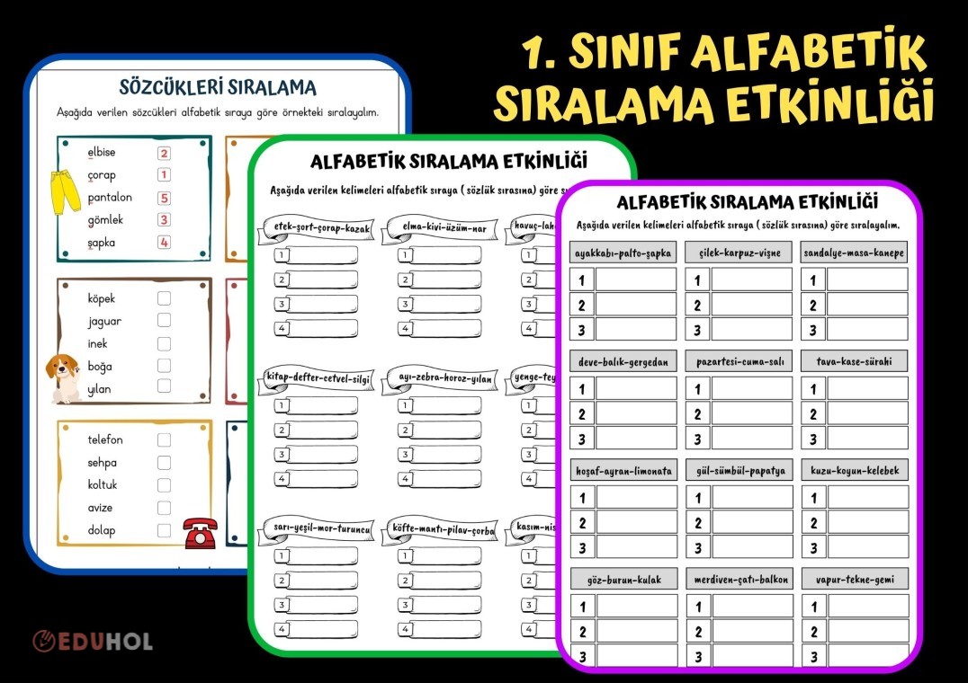 1. Sınıf Alfabetik Sıralama Et... | Eduhol - Ders Videoları İzle Online ...